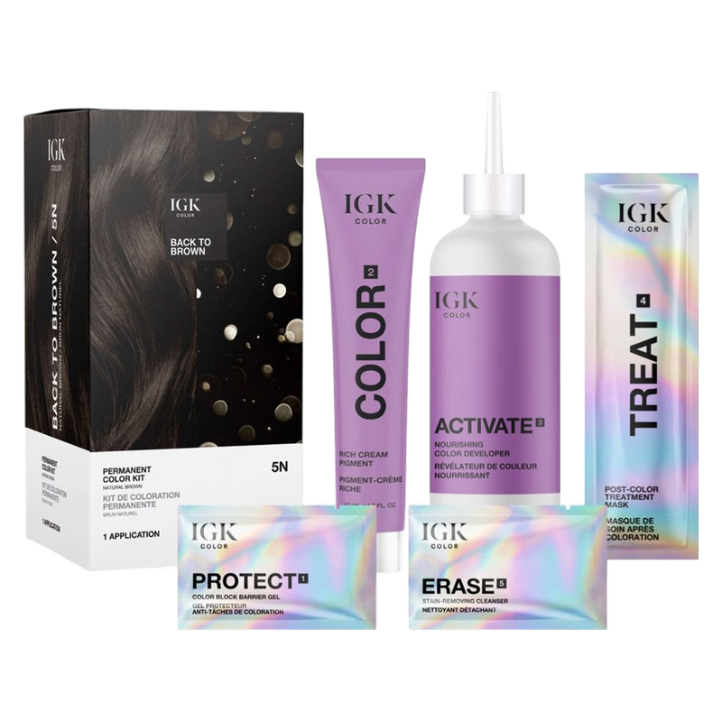 IGK PERMANENT COLOR KIT Back to Brown- Natural Brown 5N - IGK – BevMo!