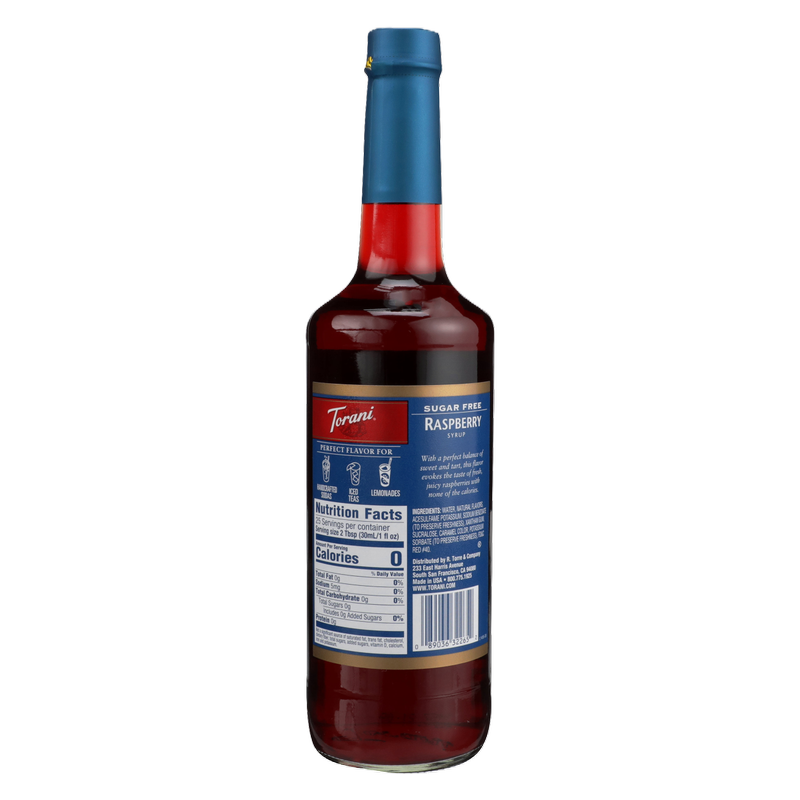Torani Sugar Free Raspberry Syrup 750mL Btl - Torani – BevMo!