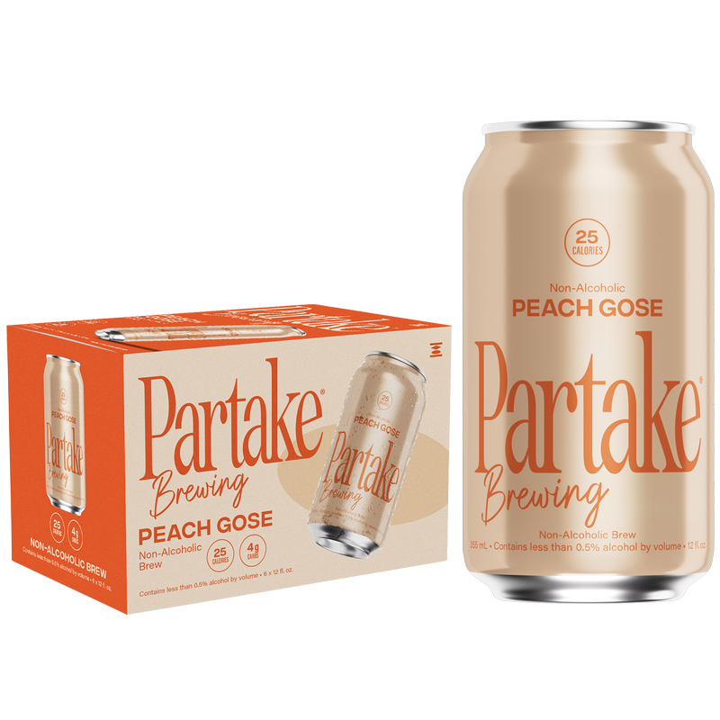Partake Brewing Peach Gose Non-Alcoholic 6pk 12oz Can 0.5% Abv ...