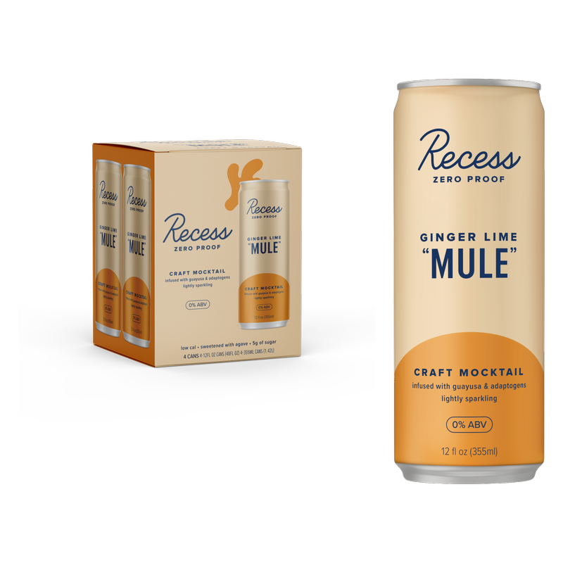 Recess Ginger Lime Mule Mocktail 4pk 12oz Can - Recess – BevMo!