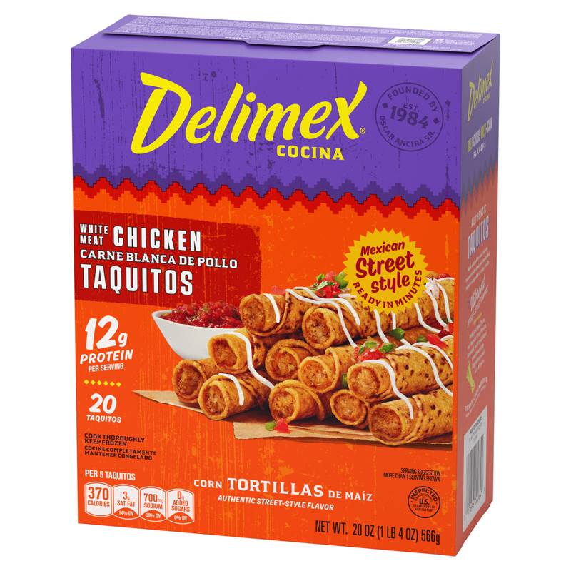 Delimex White Meat Chicken Taquitos Frozen Snacks, 20ct - Delimex – BevMo!