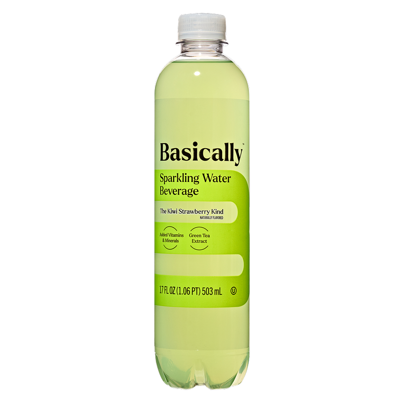 Basically Kiwi Strawberry Sparkling Water 17oz - Basically – BevMo!