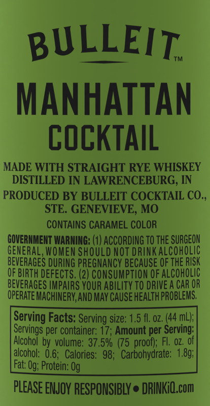 Bulleit Manhattan Cocktail 750ml - Bulleit – BevMo!