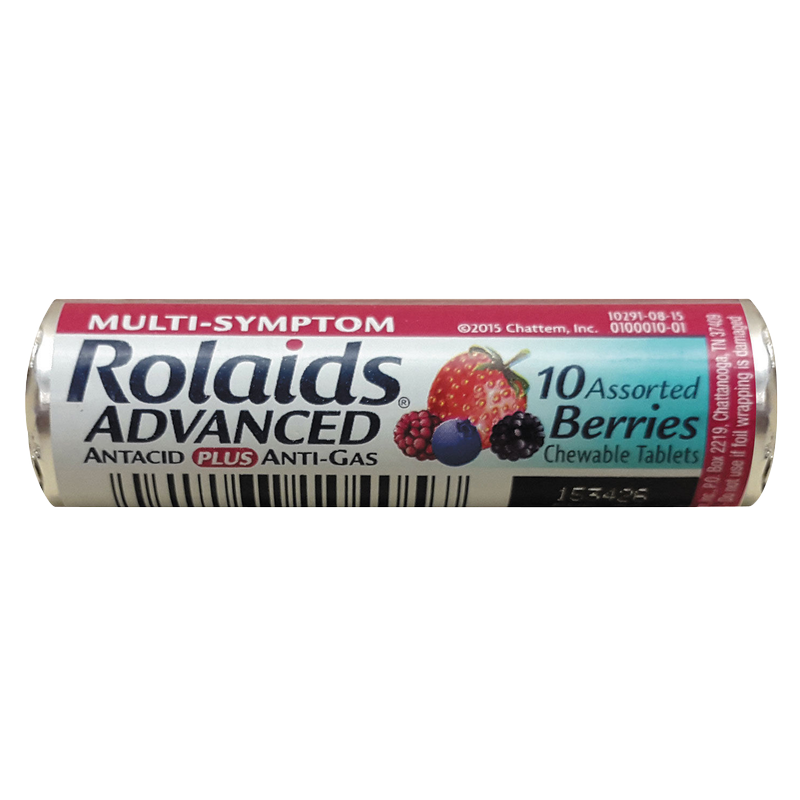 Rolaids Advanced Antacid Plus Anti-Gas Assorted Berries Tablets 10ct ...