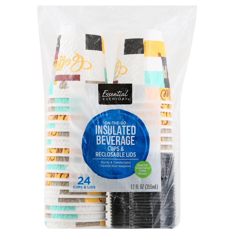 Essential Everyday Insulated Beverage Cups and Lids 24ct - Essential ...