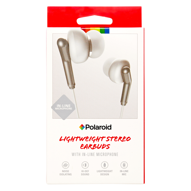 Polaroid Lightweight Stereo Earbuds with In-Line Mic - Polaroid – BevMo!