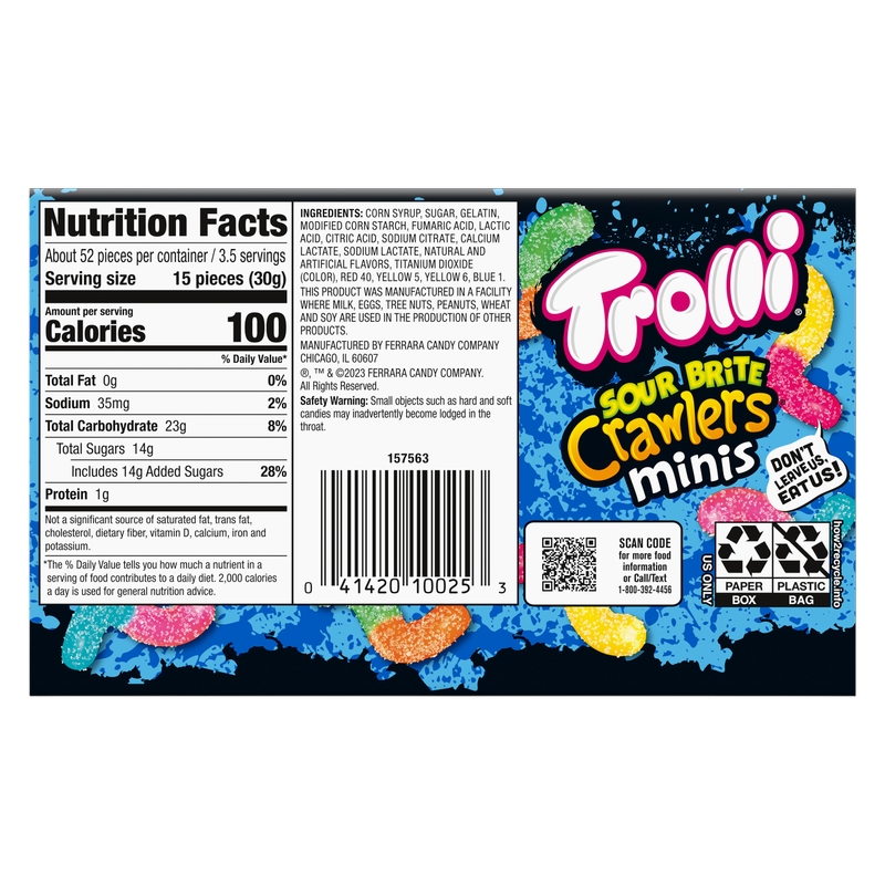 Trolli Sour Brite Crawlers Mini Gummi Candies, 3.5 oz - Trolli – BevMo!