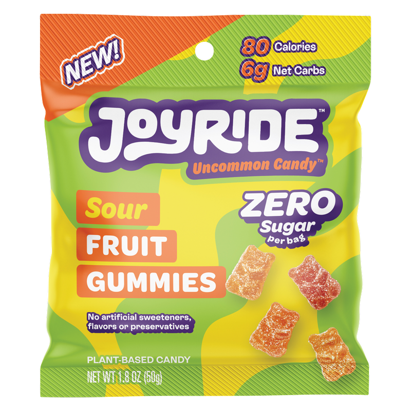 Joyride Zero Sugar Sour Fruit Gummies 1.8oz - JoyRide Sweets – BevMo!