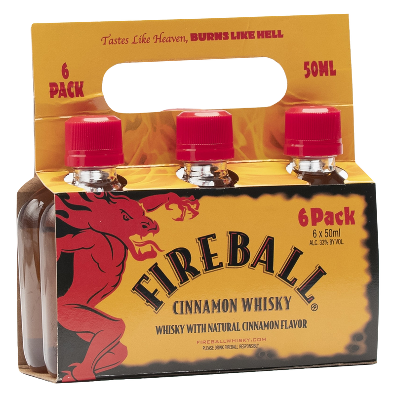 Fireball Hot Cinnamon Blended Whisky 6pk 50ml (66 Proof) - Fireball ...