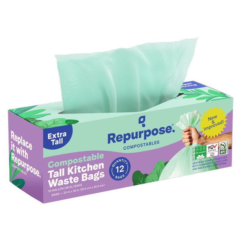 Repurpose Compostable 13 gallon Tall Kitchen Bags, 12 ct - Repurpose ...