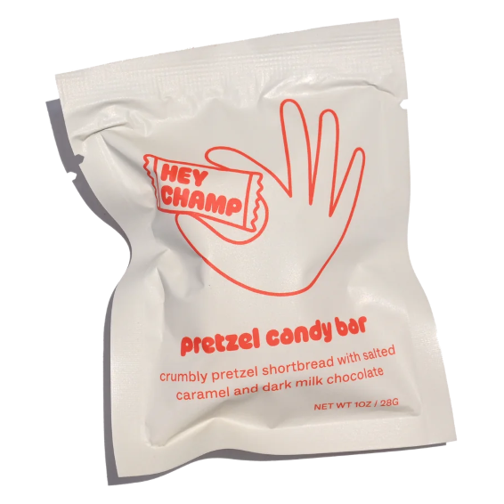 Hey Champ Pretzel & Caramel Candy Bar, 0.75 oz - Hey Champ – BevMo!