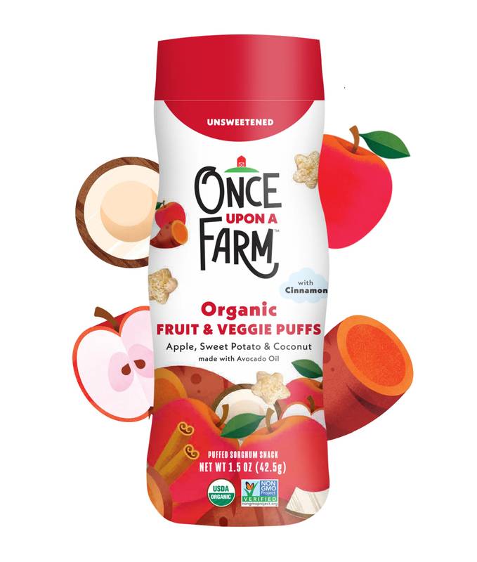 Once Upon a Farm Fruit & Veggie Puffs Apple Sweet Potato & Coconut Baby ...