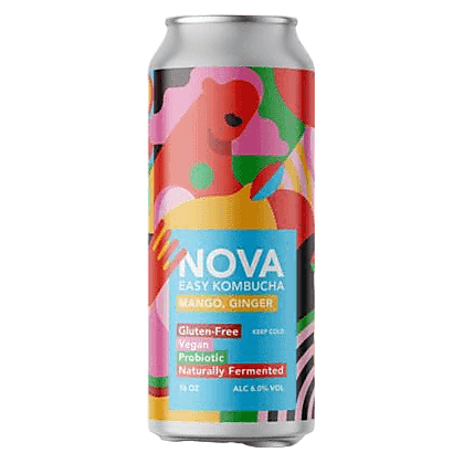 NOVA Easy Kombucha Mango Ginger Single 16oz Can - Nova – BevMo!