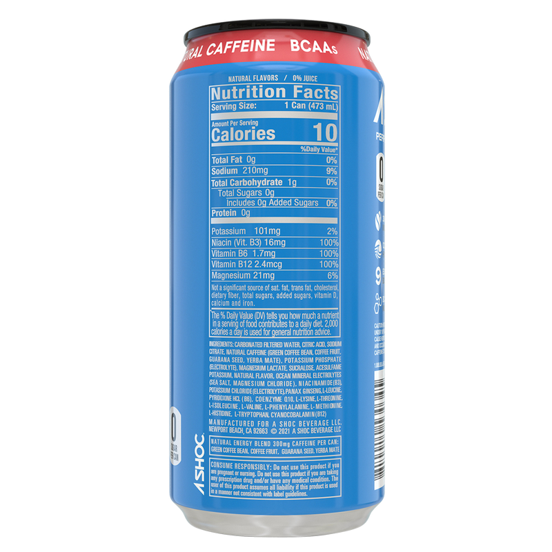ASHOC Blue Razz 16oz - Adrenaline Shoc – BevMo!