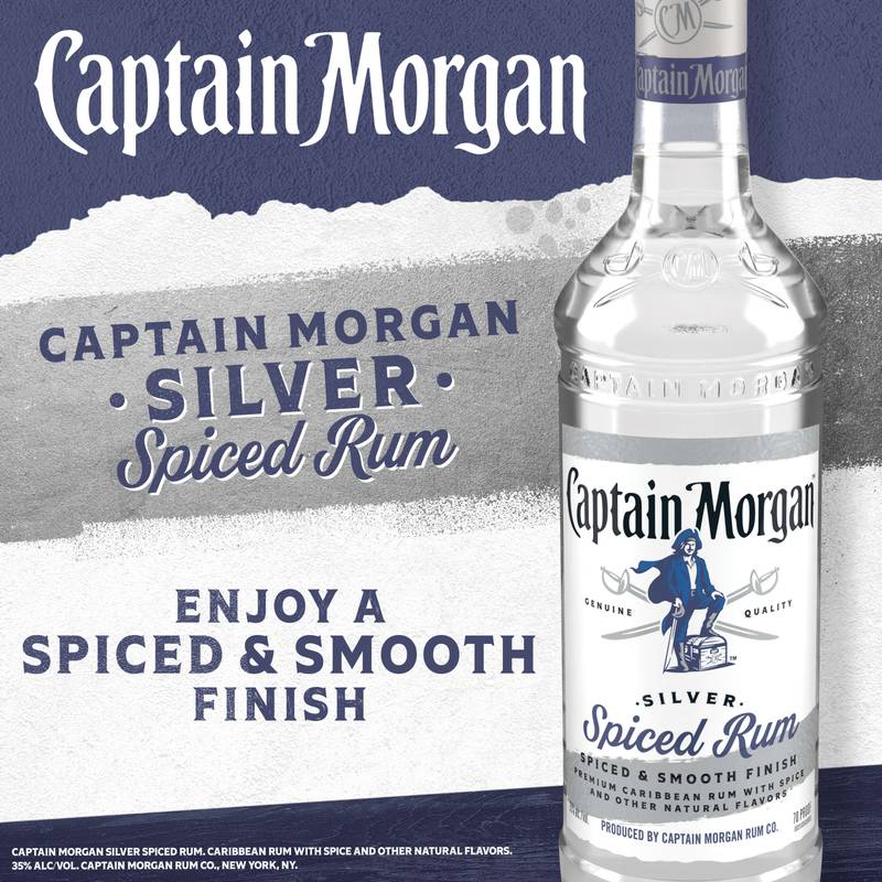 Captain Morgan Silver Spiced Rum 1.75L (70 proof) - Captain Morgan – BevMo!