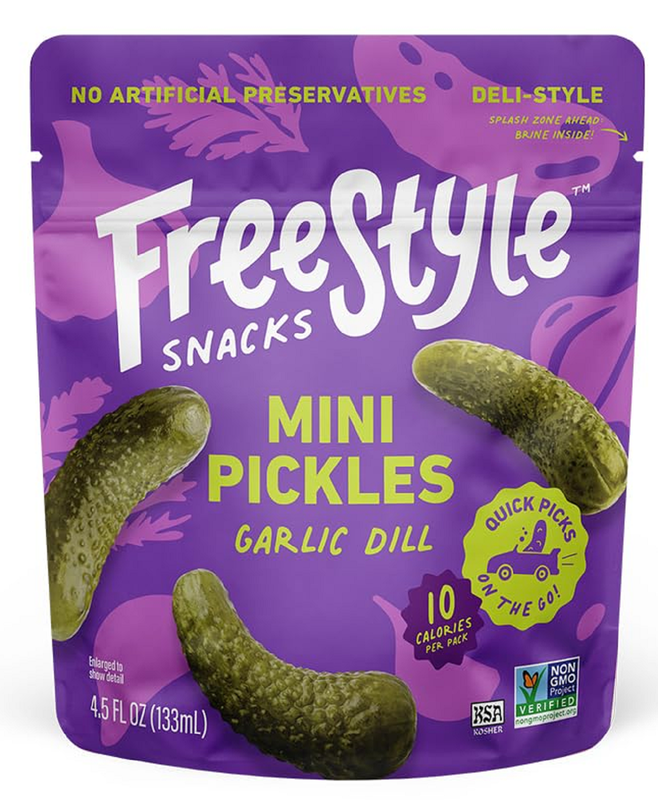 Freestyle Snacks Garlic Dill Mini Pickles 4.5oz - Freestyle Snacks – BevMo!