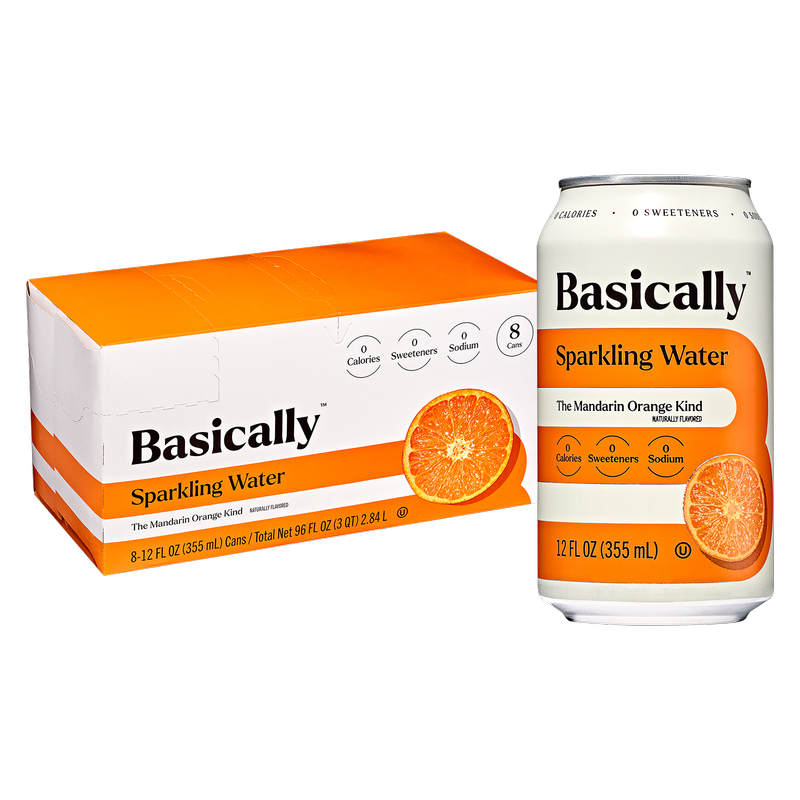 Basically Mandarin Orange Sparkling Water 8pk 12oz Cans - Basically ...