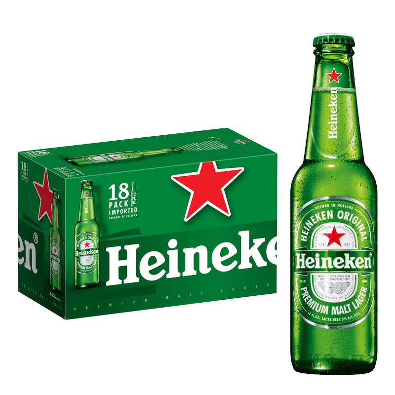 Heineken 18pk 12oz Btl 5% ABV - Heineken – BevMo!