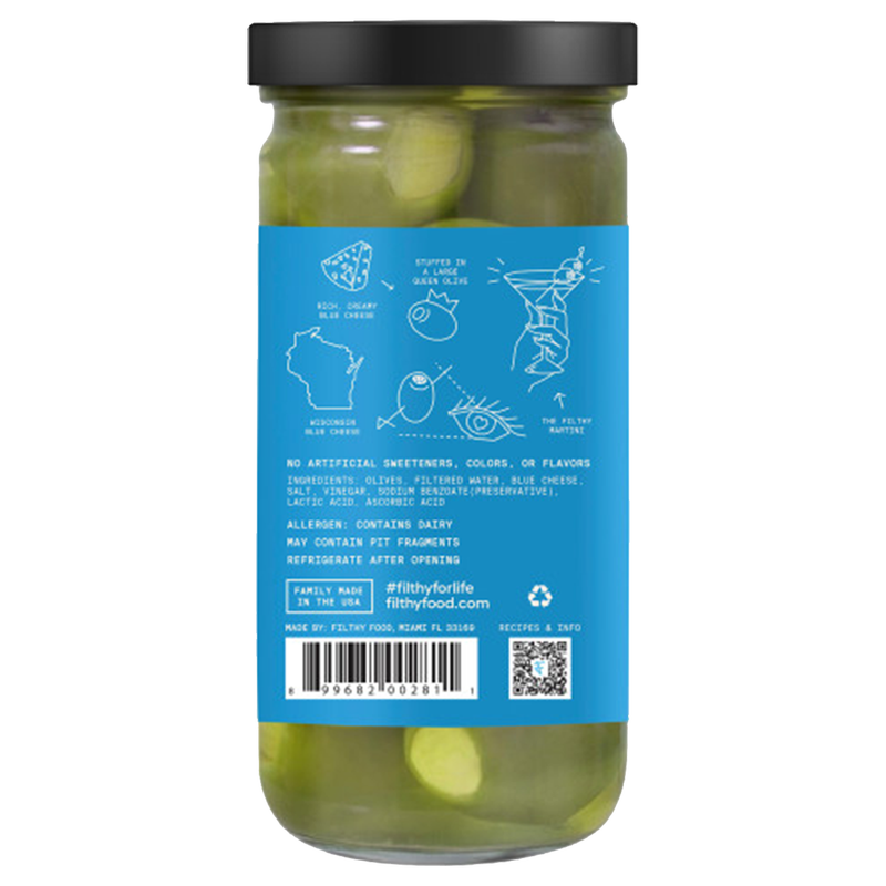 Filthy Blue Cheese Stuffed Olives 8oz - Filthy Food – BevMo!
