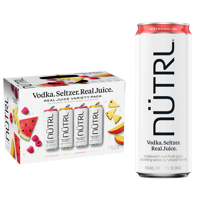 NUTRL Real Juice Vodka Hard Seltzer Variety Pack 8pk 12oz Cans 4.5% ABV ...