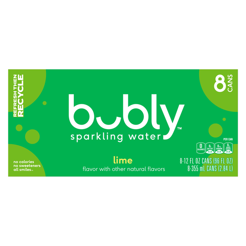 Bubly Lime 8pk 12oz Can - bubly – BevMo!
