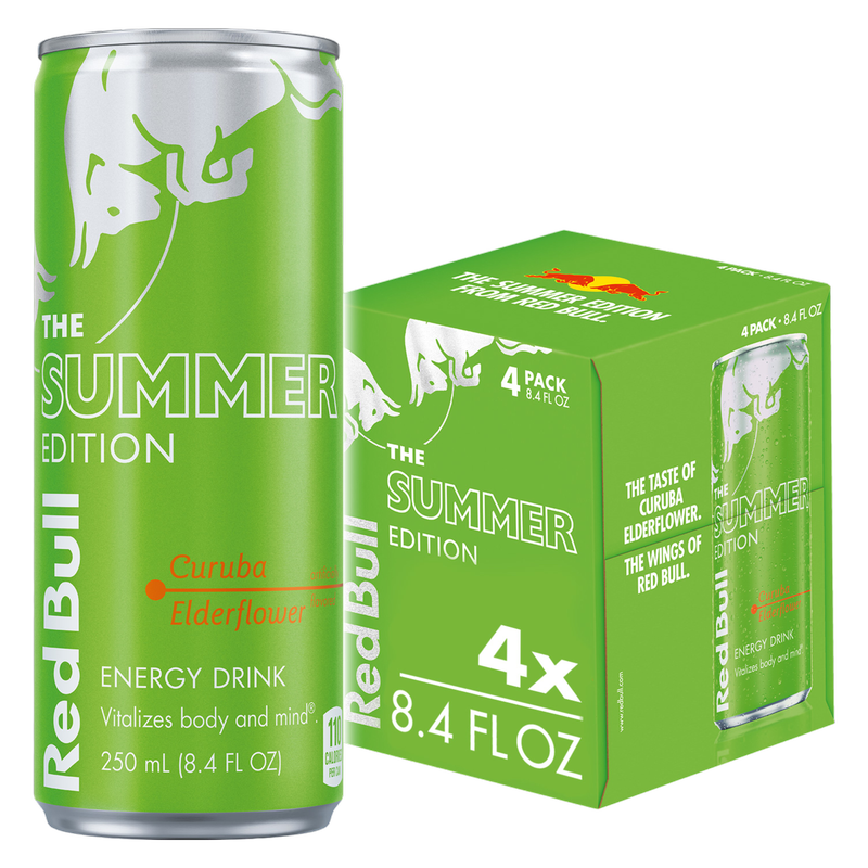 Red Bull Energy Drink The Summer Edition Curuba Elderflower 4pk 8.4oz ...