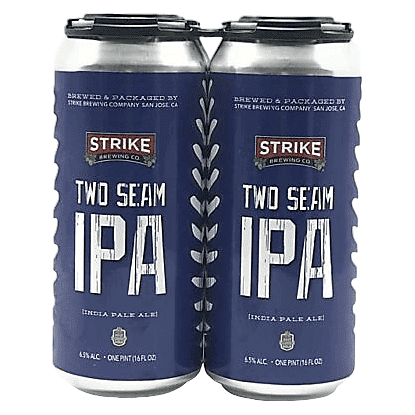 Strike Brewing Two Seam IPA 4pk 16oz Can - Strike Brewing – BevMo!