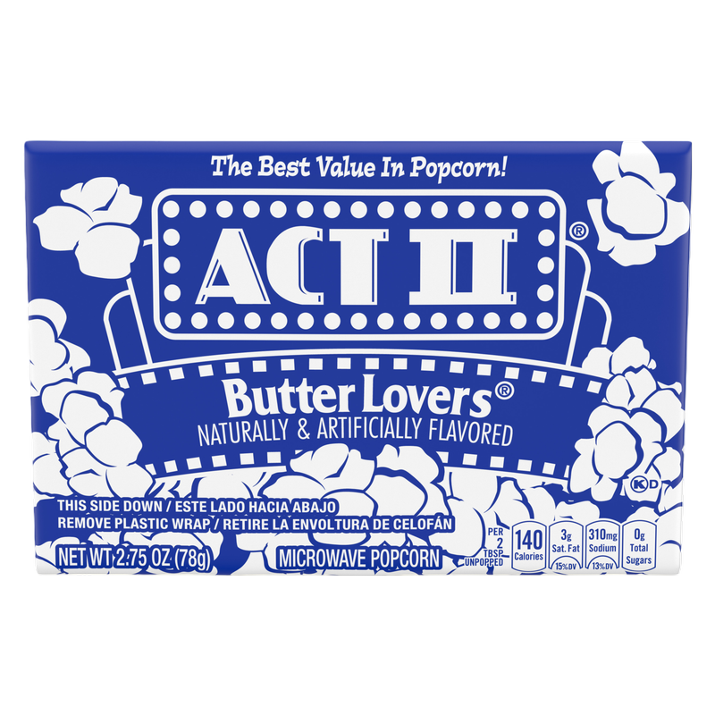 Act II Butter Lovers Popcorn 2.75oz - Act II – BevMo!