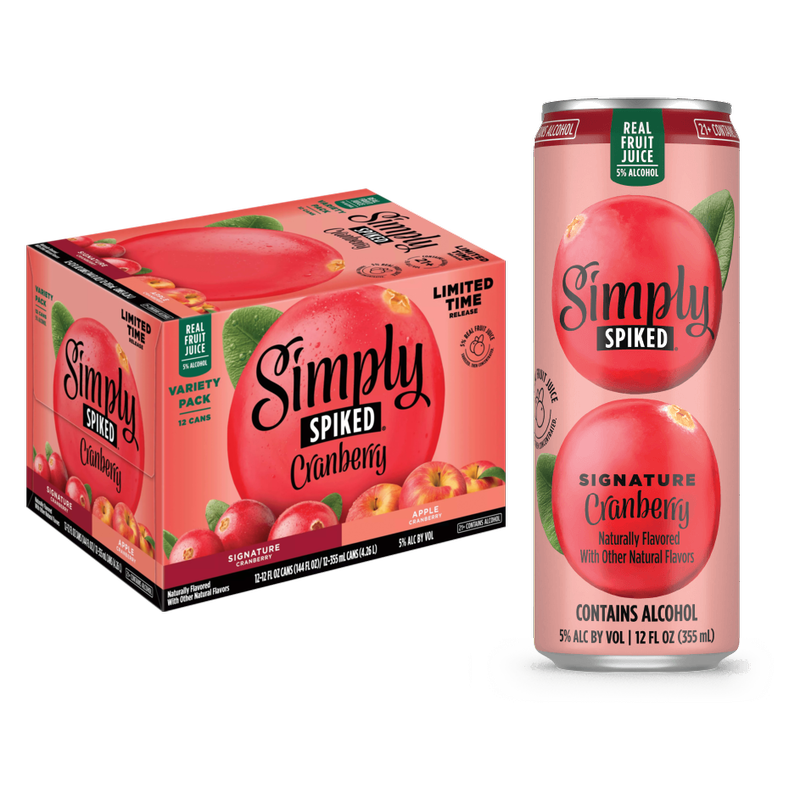 Simply Spiked Cranberry 12pk 12oz Cans 5% ABV - Simply Spiked – BevMo!