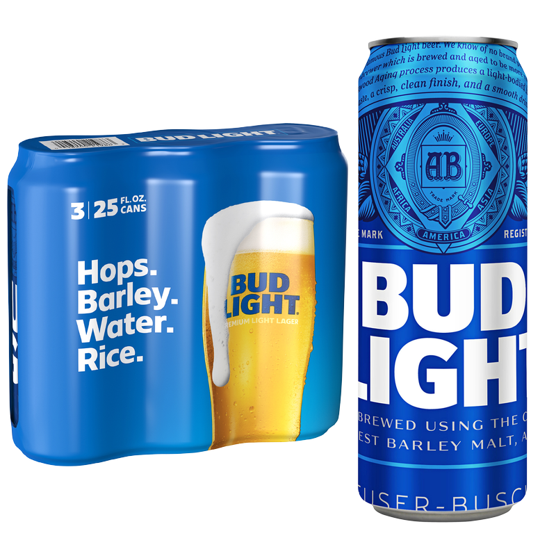 Bud Light 3pk Single 25oz Can 4.2% ABV - Bud Light – BevMo!