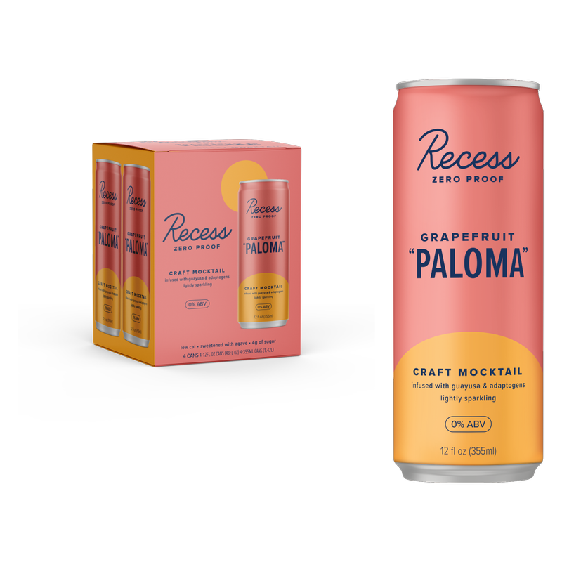 Recess Grapefriut Paloma Mocktail 4pk 12oz Can - Recess – BevMo!