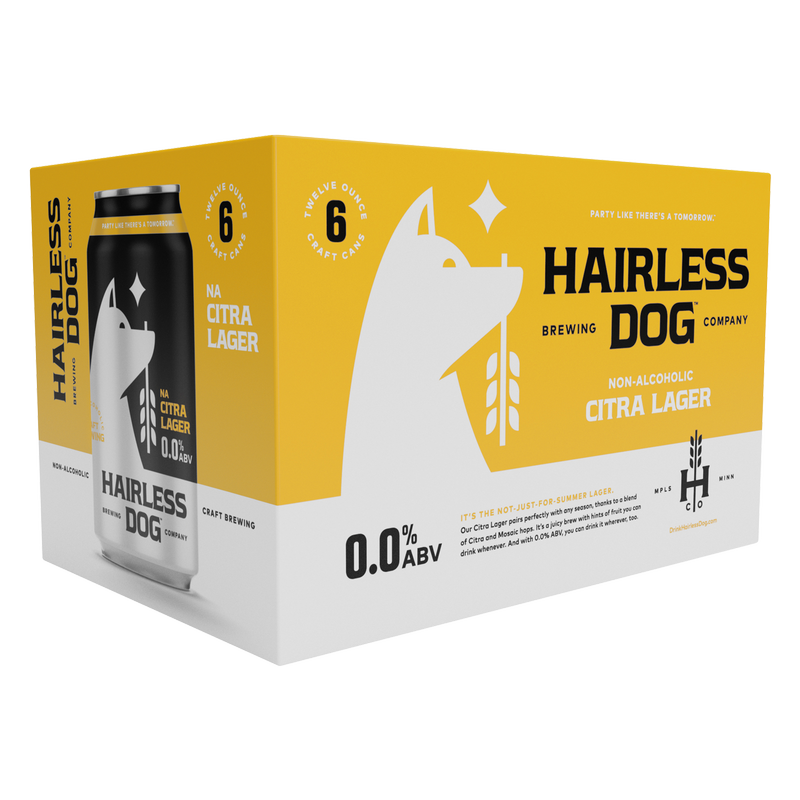 Hairless Dog Brewing Citra Lager Non-Alcoholic 6pk 12oz Can - Hairless ...