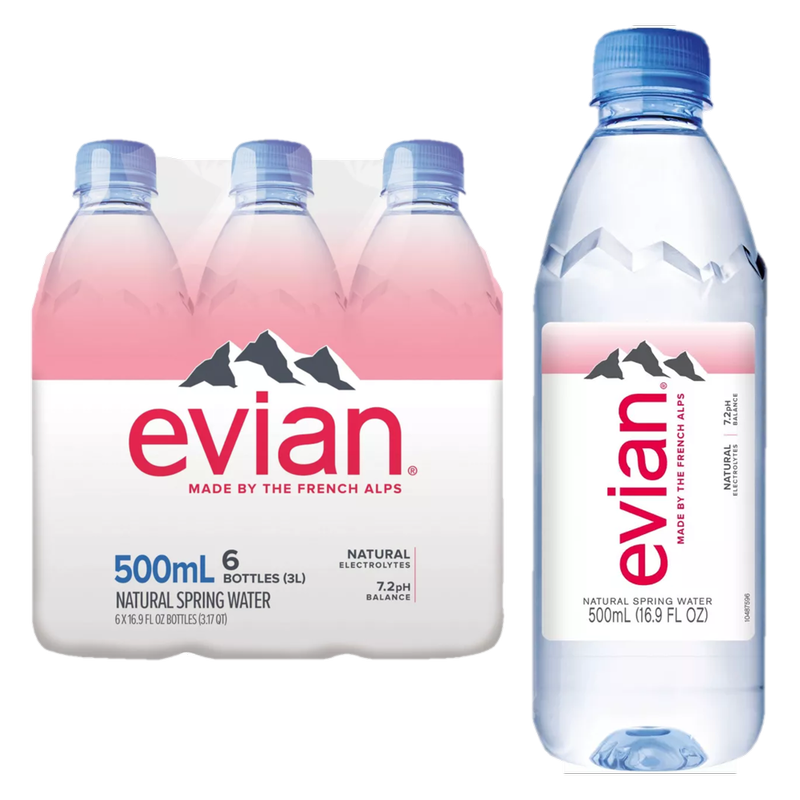 Evian Natural Spring Water 6pk 16.9oz Btl - Evian – BevMo!