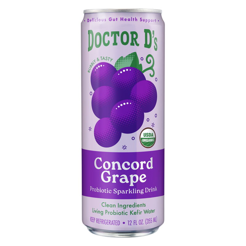 Doctor D's Concord Grape Sparkling Probiotic Drink 12oz Can - Doctor D ...