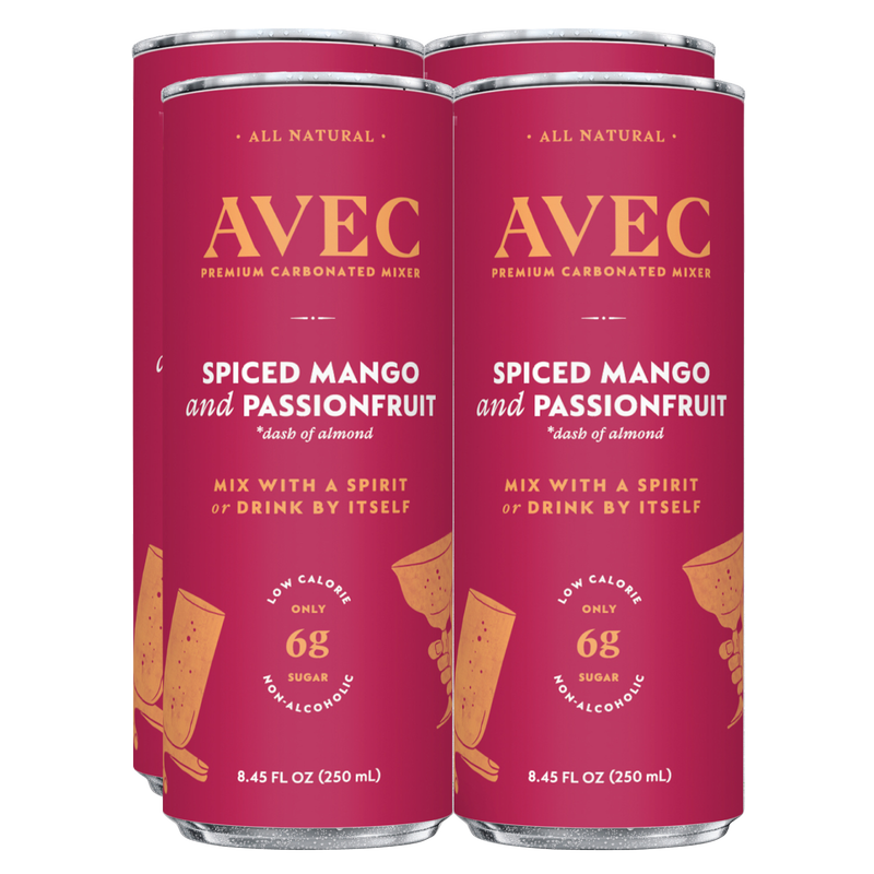 AVEC Spiced Mango and Passion Fruit 4pk 8.5oz Can - AVEC – BevMo!