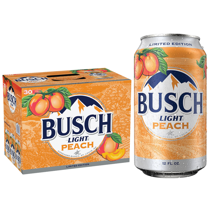 Busch Light Peach 30pk 12oz Can 4.1% ABV - Busch Light – BevMo!