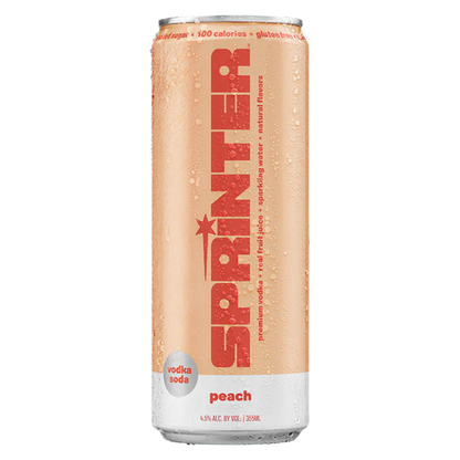 Sprinter Vodka Soda Peach 4pk 12oz Can - Sprinter – BevMo!