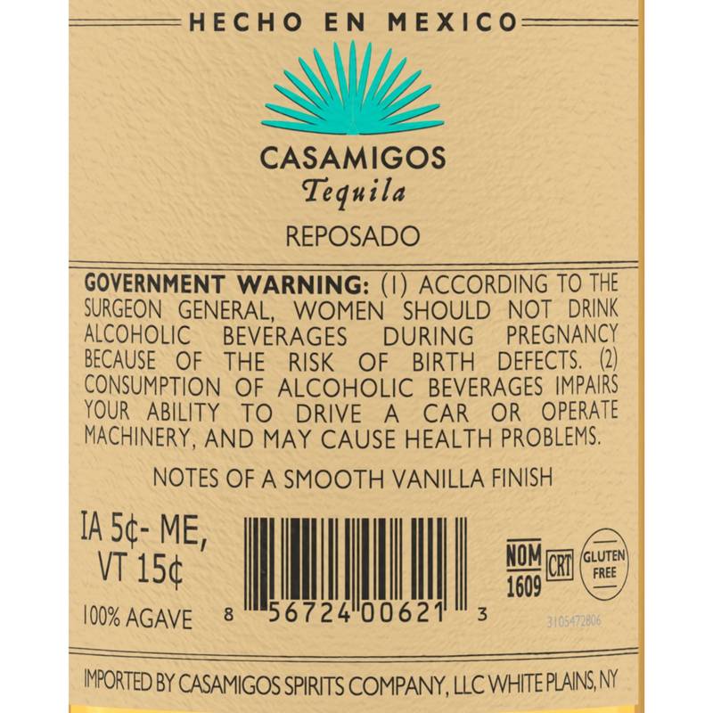 Casamigos Reposado Nutrition Facts