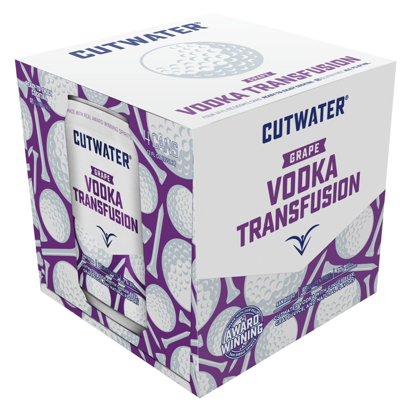 Cutwater Vodka Transfusion Grape 4pk 12oz - Cutwater – BevMo!