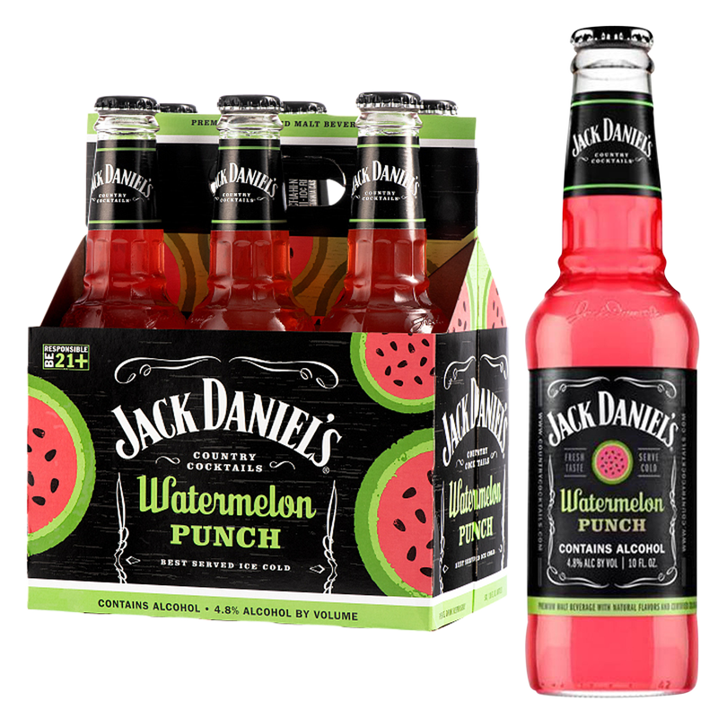 Jack Daniels Watermelon Cocktail 6pk 10oz Btl 5.0% ABV - Jack Daniel's ...