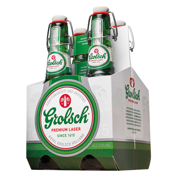 Grolsch Premium Lager 4pk 16oz Btl 5% ABV - Grolsch – BevMo!
