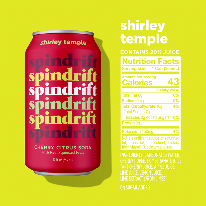 Spindrift Soda Shirley Temple 12oz Can - Spindrift Soda – BevMo!