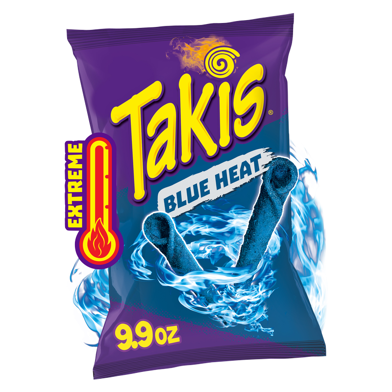 Takis Blue Heat Spicy Rolled Tortilla Chips Sharing Size Bag 9.9oz ...