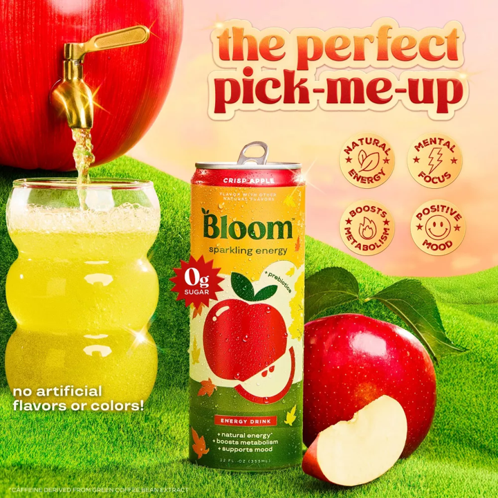 Bloom Apple Crisp Sparkling Energy 12oz Can - Bloom Energy – BevMo!