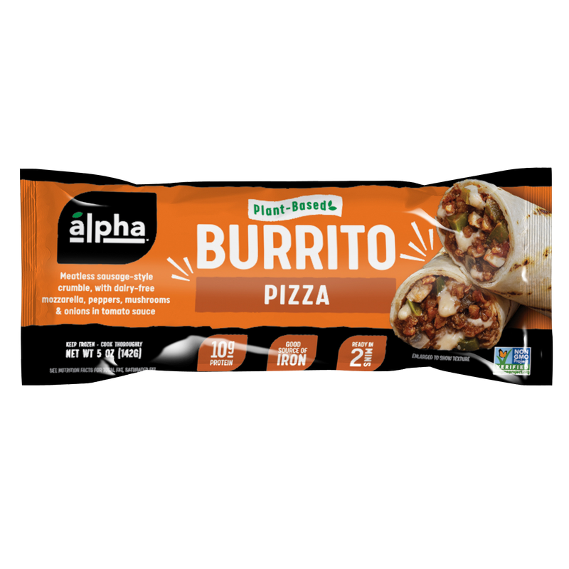 Alpha Foods Frozen Plant Based Pizza Burrito 1ct 5oz - Alpha Foods – BevMo!