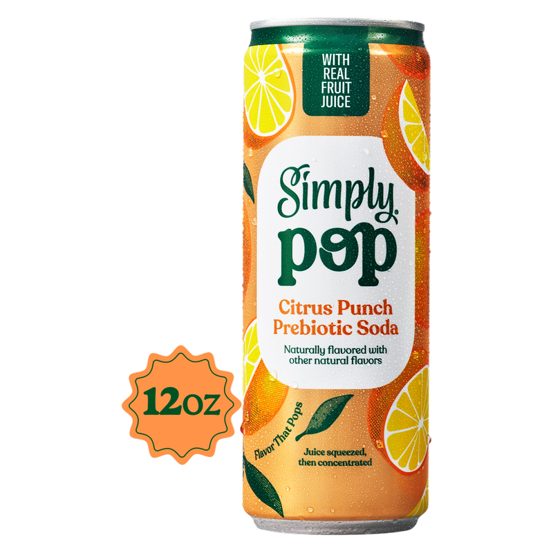 Simply Pop Citrus Punch Prebiotic Soda 12oz Can - Simply Pop – BevMo!