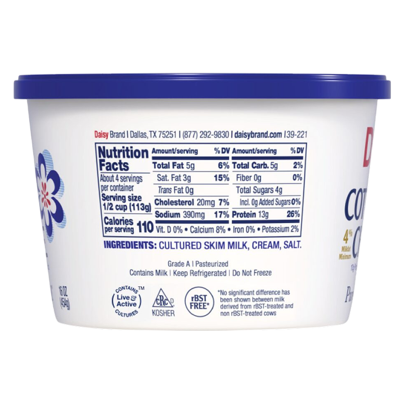 Daisy Pure & Natural 4% Cottage Cheese - 16oz - Daisy – BevMo!