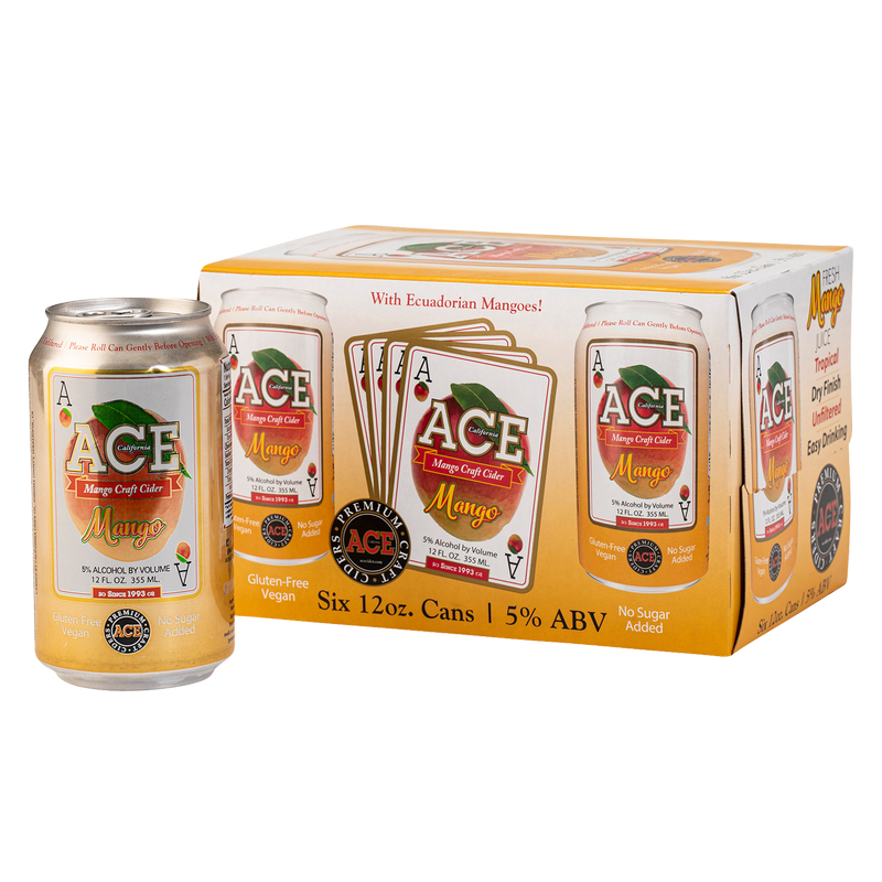 Ace Cider Mango 6pk 12oz 5% abv - Ace Cider – BevMo!