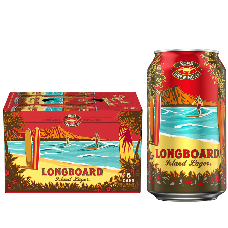 Kona Longboard Island Lager 6pk 12oz Can - Kona Brewing – BevMo!