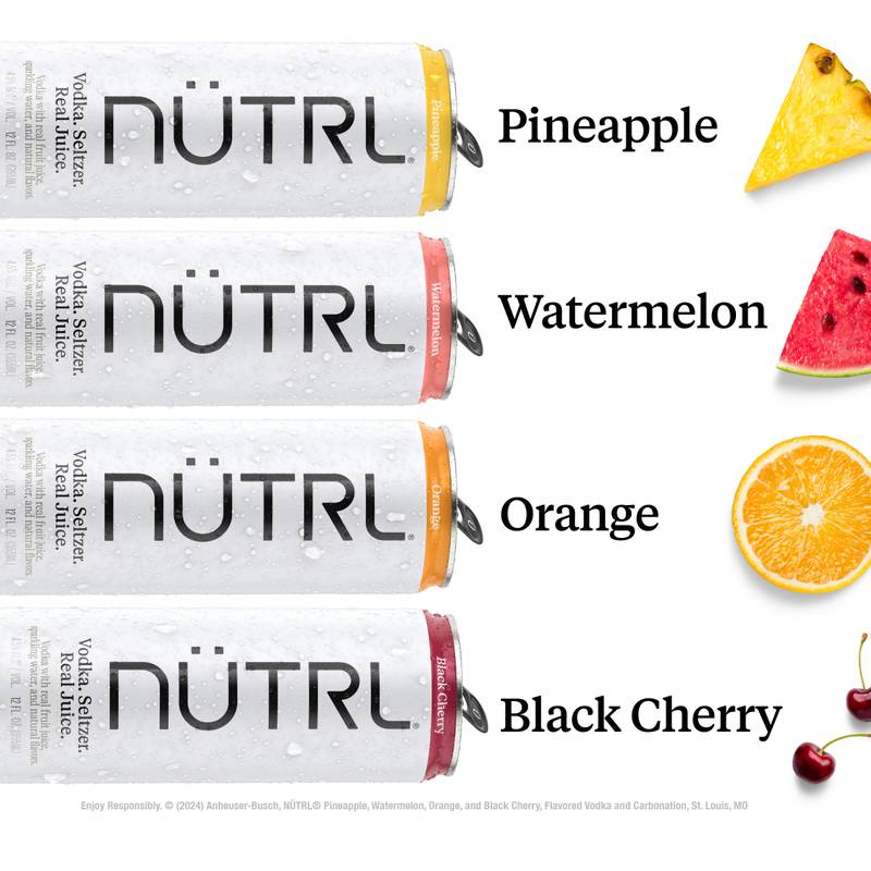 NUTRL Real Juice Vodka Hard Seltzer Variety Pack 8pk 12oz Cans 4.5% ABV ...